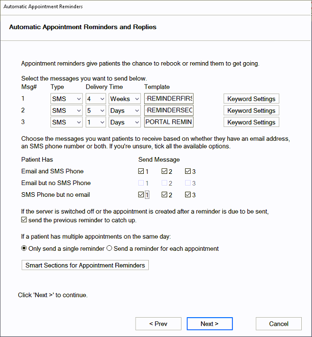 Configuring automatic appointment reminders – EXACT Help Centre