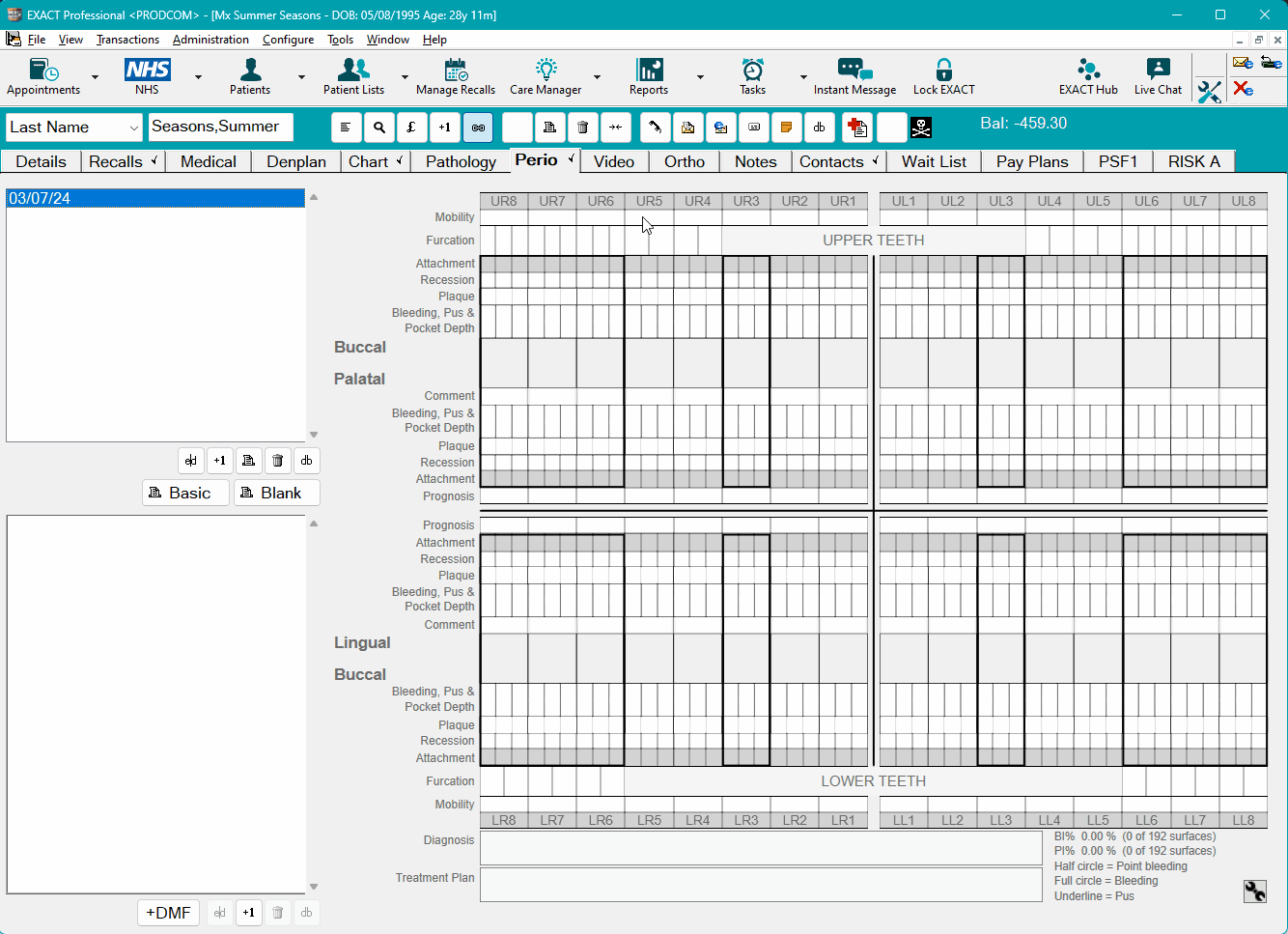 Emailing and Printing Perio Charting – EXACT Help Centre