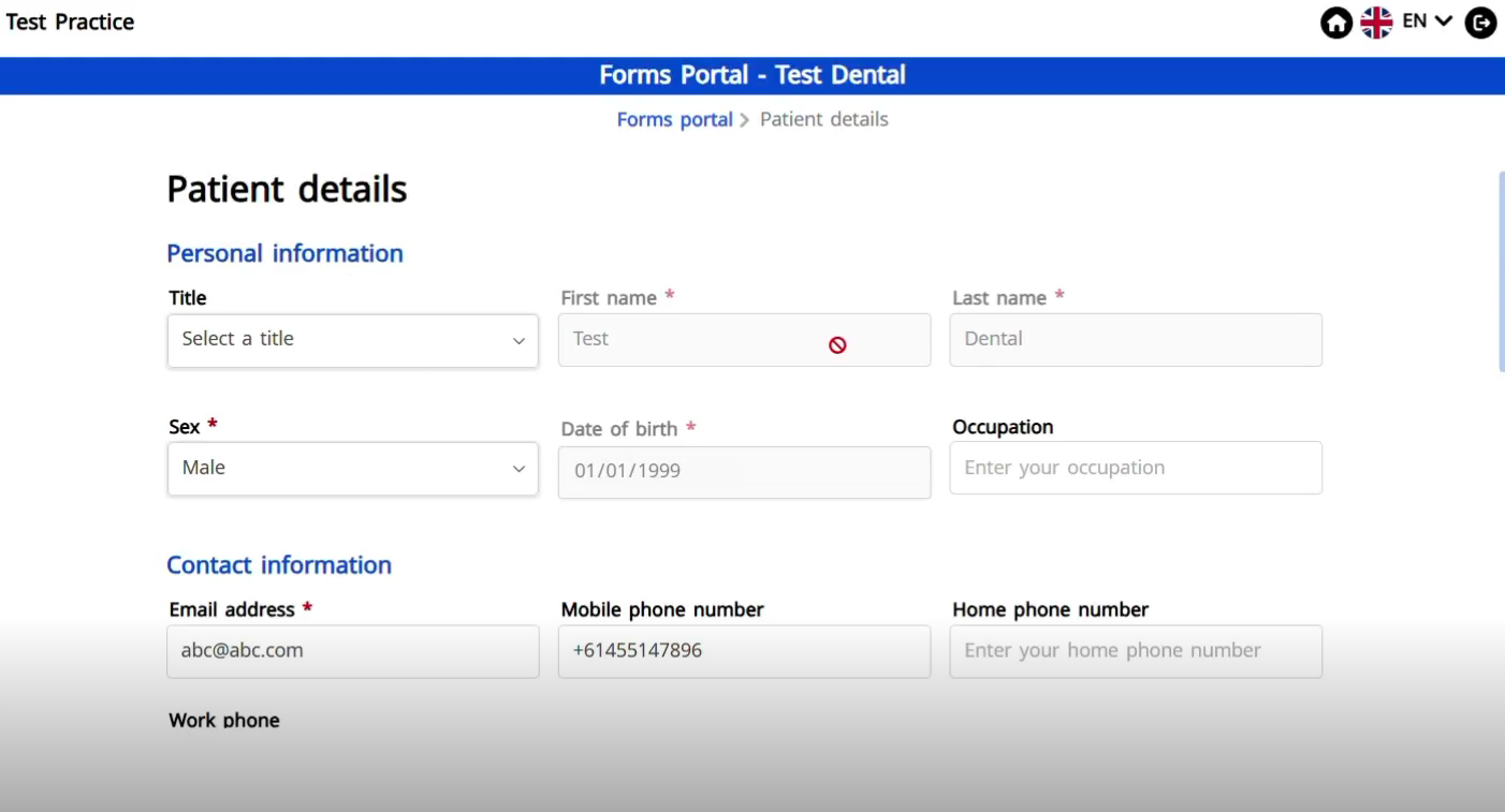 Patient Portal patient details/demographics – EXACT Help Centre