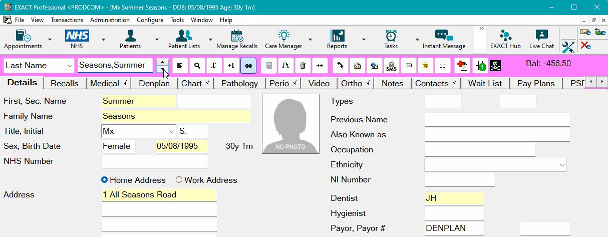 Setting Patient Toolbar Colours – EXACT Help Centre