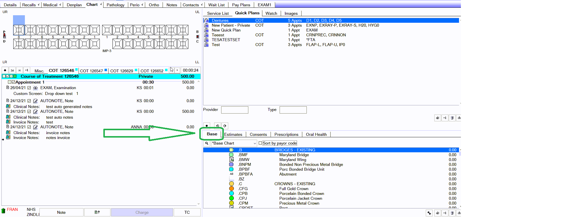 Base Charting – EXACT Help Centre
