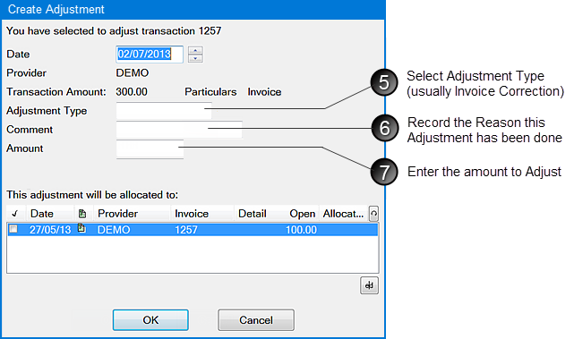 Adjusting Patient Transactions – EXACT Help Centre