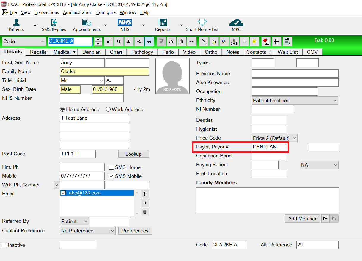 Performing a Denplan Assessment – EXACT Help Centre